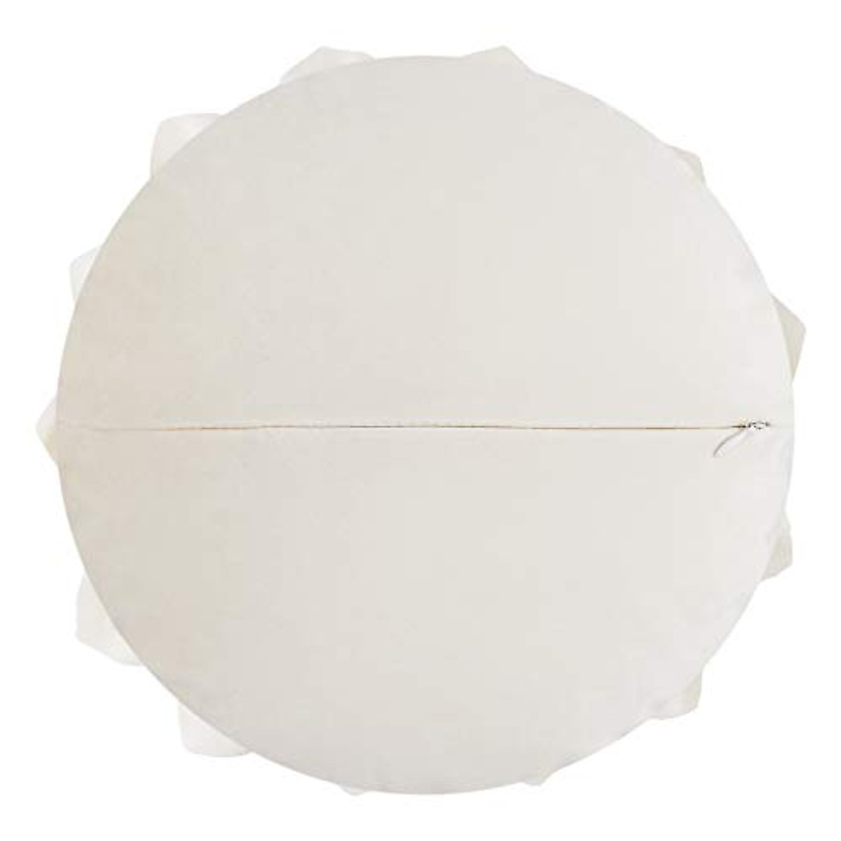 OiseauVoler Decorative Throw Pillow 3D Flower Round Pillow Accent Handmade Cushion with Insert for Couch Bed Home Decor 12 Inch Cream White