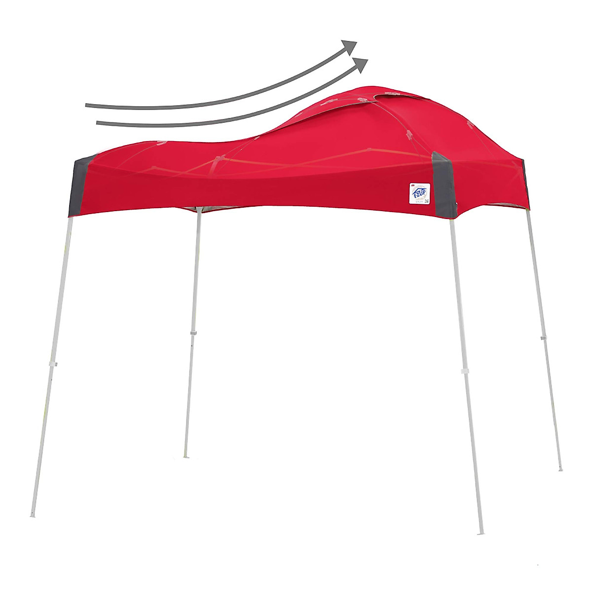 E-Z UP Dome Instant Shelter Canopy, 10' x 10', Vented Top with Wide-Trax Roller Bag & 4 Piece Spike Set, Royal Blue