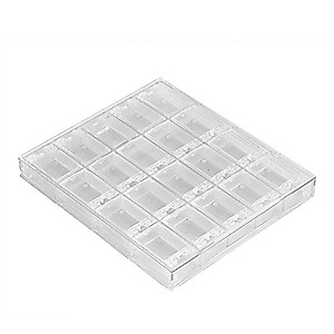 20 Grids Bead Storage Box Organizer, Transparent Acrylic Nail Art Decorations Container Rhinestone Beads Diamond Case for Crafts with Dividers, Clear Plastic DIY Art Crafts Nail Diamonds