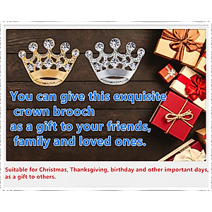 lot 48pcs small crown brooches pins for women men fashion gold silver rhinestone crown brooches pin (48PCS-Gold)