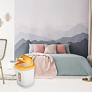 YISTOS Cute Flip Trash Can ,Plastic Waste Garbage Can,Tiger Waste Can ,Cute Animal Shape Trash Cans Kawaii Trash Can Cute Tiger Trash Can for Home, Office, Bathroom, White, a