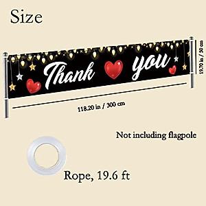 Labakita Black Large Thank You Banner for Employees, Staff Appreciation, Bridal Shower, Thanksgiving Day Friendsgiving Party Sign Decorations