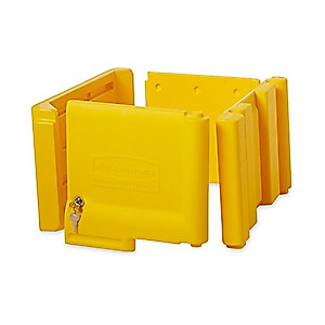 Rubbermaid 6181 Yellow Locking Cabinet for 6173 Cart, High-Density Polypropylene Construction, No Moisture Absorption, Doors Require Assembly, 18"W x 15"D x 6"H