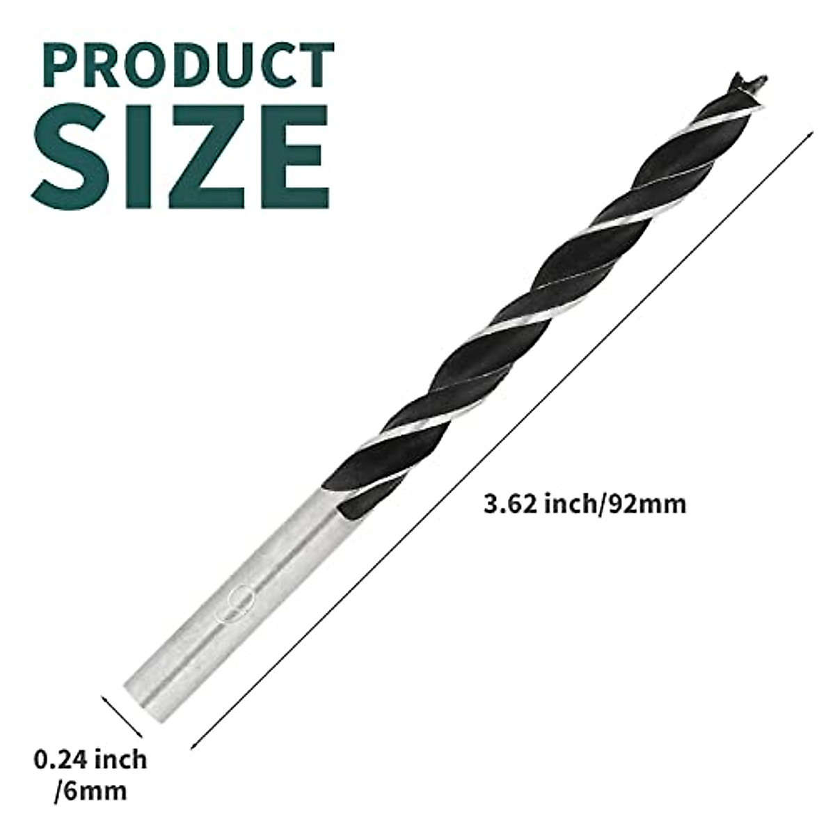 Litoexpe 5Pcs 6mm Wood Drill Bits M35 High Speed Steel Twist Drill Bit Set for Wood, Plastic, Compression Plate and Softer Materials