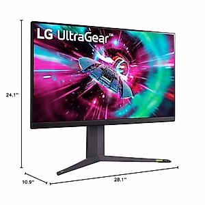 LG 32" UltraGear 4K UHD (3840x2160) Gaming Monitor, 144Hz, 1ms, VESA DisplayHDR 400, G-SYNC and AMD FreeSync Premium, HDMI 2.1, DisplayPort, 4-Pole HP Out DTS HP:X, Tilt/Height/Pivot Stand, Black