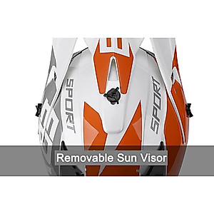 Adult Motocross Helmet, Youth & Kids Outdoor Full Face Dirt Bike Helmets DOT Approved Four Wheeler Off-Road Mountain Helmet ATV Kart Skateboard Racing Crash Helmet with Goggles+Gloves -O-Medium