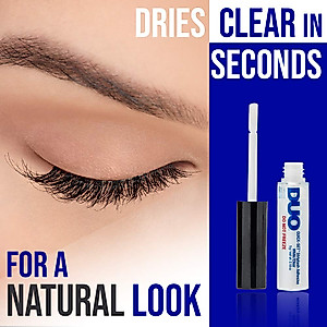DUO Quick-Set Strip Lash Adhesive - White/Clear, Latex-Free, Water-Resistant, Long-Lasting, Lash Glue, 0.18 oz, 2-Pack