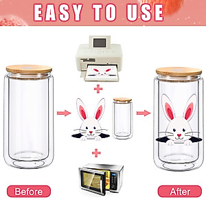 Didaey 12 Pcs Sublimation Blanks Glass with Bamboo Lid Plastic Straw Double Wall Sublimation Glasses Tumbler Cups Drinking Can Jars for Juice Beer Soda Iced Coffee Snow Globe DIY Gift (Wood,12oz)