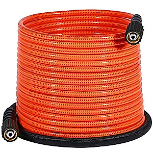 YAMATIC Durable Flexible Pressure Washer Hose, 1/4" X 50 FT, Kink Resistant Power Washer Hose, Fit Most Brand Pressure Washer Replacement Hose, 3200 PSI, Orange
