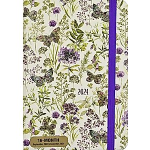 2024 Amethyst Butterflies Weekly Planner (16 months, Sept 2023 to Dec 2024)