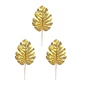 Garneck 36 pcs Home Decoration Faux Plants Artificial Plants Wedding Decoration Faux Palm Tree Indoor Jungle Leaves Silk Turtle Leaf Monstera Leaves Fake Palm Leaves Household Silk Leaves