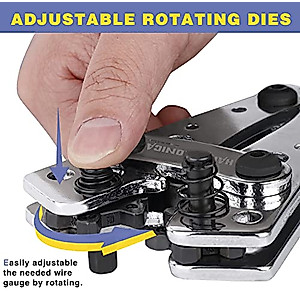 haisstronica Battery Cable Lug Crimping Tools with Wire Cutter-Wire Crimping Tool,AWG 10 8 6 4 2 1,Battery Terminal Crimper for Heavy Duty Wire Lugs,Battery Terminal,Copper Lugs Terminal (ORANGE)