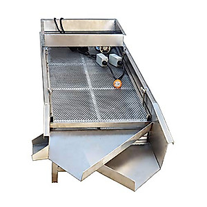 HayWHNKN Electric Vibrating Sifter(Two Motors+6&3mm Two-Layer Screens) Straight Vibrating Sieve Shaker Stainless Steel Linear Sifter Machine Linear Shaker 220v