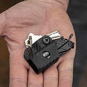 Clip & Carry Kydex Multi-Tool Sheath for the Gerber DIME/LEATHERMAN SQUIRT PS4 - Made in USA - Multi Tool Multitool Holder Holster - Black