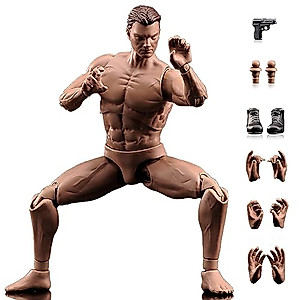 ANTSIR 6 inch Male Action Figure Body - Complex Flexible PVC Material, 17 Articulated Joints, Ideal for Cosplay and Collectibles