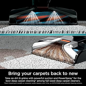 Shark EX201 CarpetXpert Upright Carpet, Area Rug & Upholstery Cleaner with StainStriker, Built-in Spot & Stain Cleaner, Perfect for Pets, Deep Cleaning & Tough Stain Removal, Carpet Shampooer, Cyan