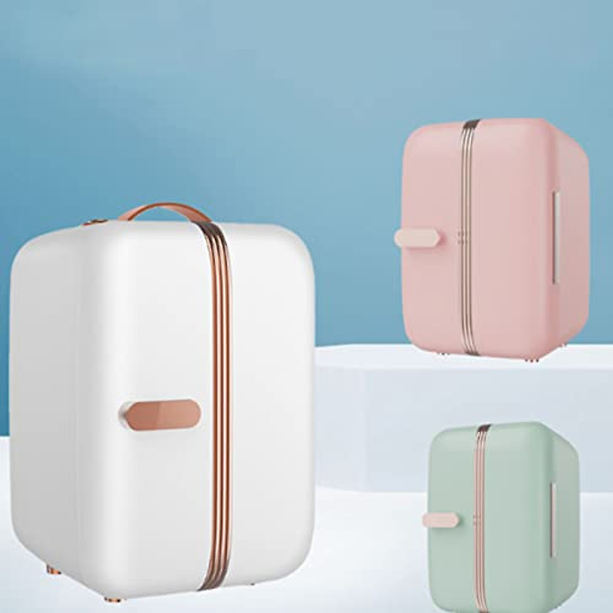 Skincare Fridge Mini Fridge for Skin Care Makeup Cosmetic Bedroom Can Portable Small Refrigerator with Cool Heat Function Charger for Desktop And Travel,White