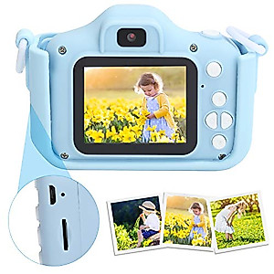 FOKH Kids Camera, Taking Pictures Lightweight Playback Video Recording Kids Digital Camera, Travel Use for Girls and Boys Toddlers Birthday Gifts(Blue)