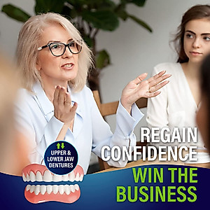 GYTOO Fake Teeth,Veneer Cosmetic Teeth for Upper and Lower Jaw,Natural Shade and Comfortable Fit,Veneer Dentures For Women and Men