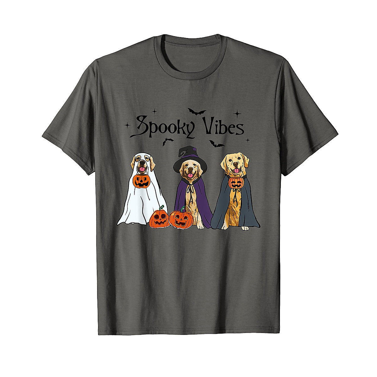 Golden Retriever Ghost Dogs Halloween Dog Witch Spooky Vibes T-Shirt