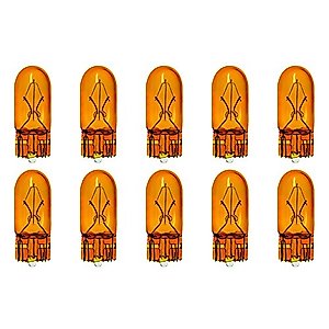CEC Industries #2827 (Amber) Bulbs, 12 V, 5 W, W2.1x9.5d Base, T-3.25 shape (Box of 10)
