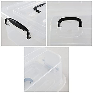 Buyitt 2-Pack Plastic Storage Box with Lid, 8 Quart Clear Storage Bin