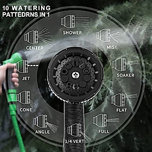 Besiter Garden Hose Nozzle Sprayer: 2 Pack 10 Patterns Water Spray Nozzles for Garden Hose Heavy Duty Hose Head Hose Attachment for Car Wash and Lawn