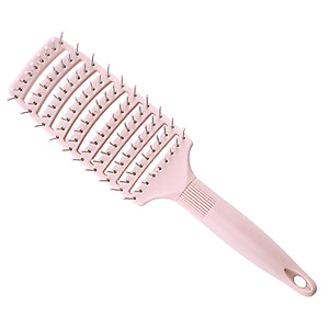 Curved Vented Hair Brush Fast Drying Detangling Massage Brushes for Long Wet Dry Thick Thin Curly Natural Hairs Women| airflow- From easyFlowing Pink Blue Green (Pink)