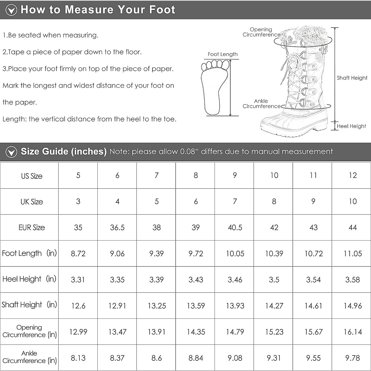 DREAM PAIRS Women's DP Warm Faux Fur Lined Mid Calf Winter Snow Boots,Size 10,Grey,DP-AVALANCHE