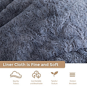 BYBYME 3 in 1 Bean Bag Chair, Convertible Chair Folds from Bean Bag to Lounger, High-Density Foam Filling, Faux Fur Big Sofa Bed, Giant Bean Bag Chair Bed for Adults