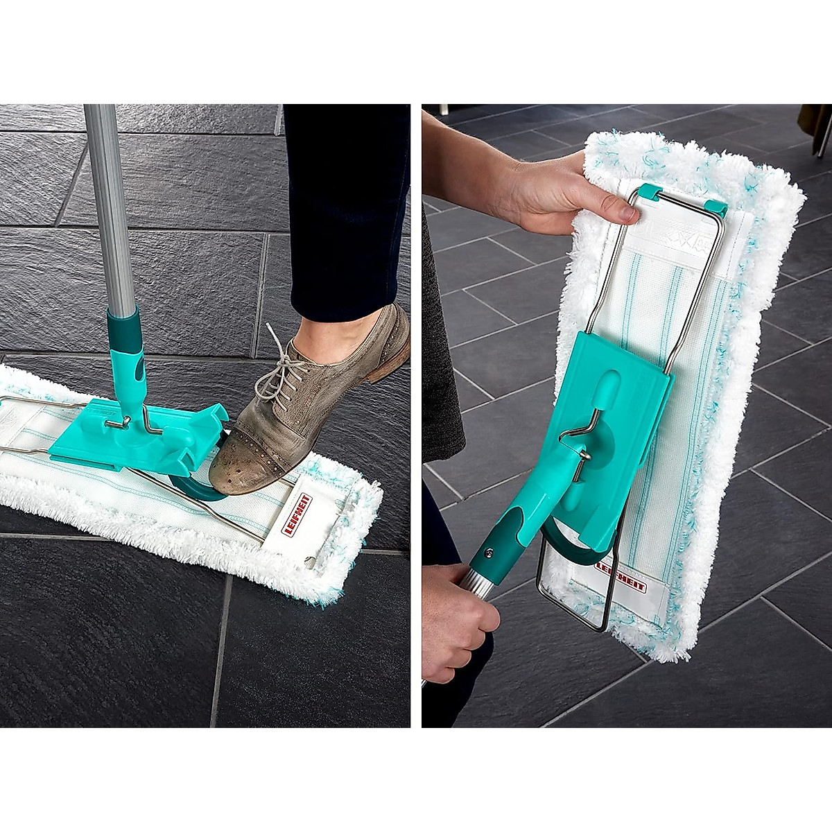 Leifheit Profi Micro Duo Wiper, Folded, for All Smooth Floors, Replacement Cover, 55126, XL 42, Blue