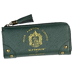 Bioworld Harry Potter Wallet Designer Hogwarts Slytherin House Zipper Clutch Faux Leather Wallet For Women