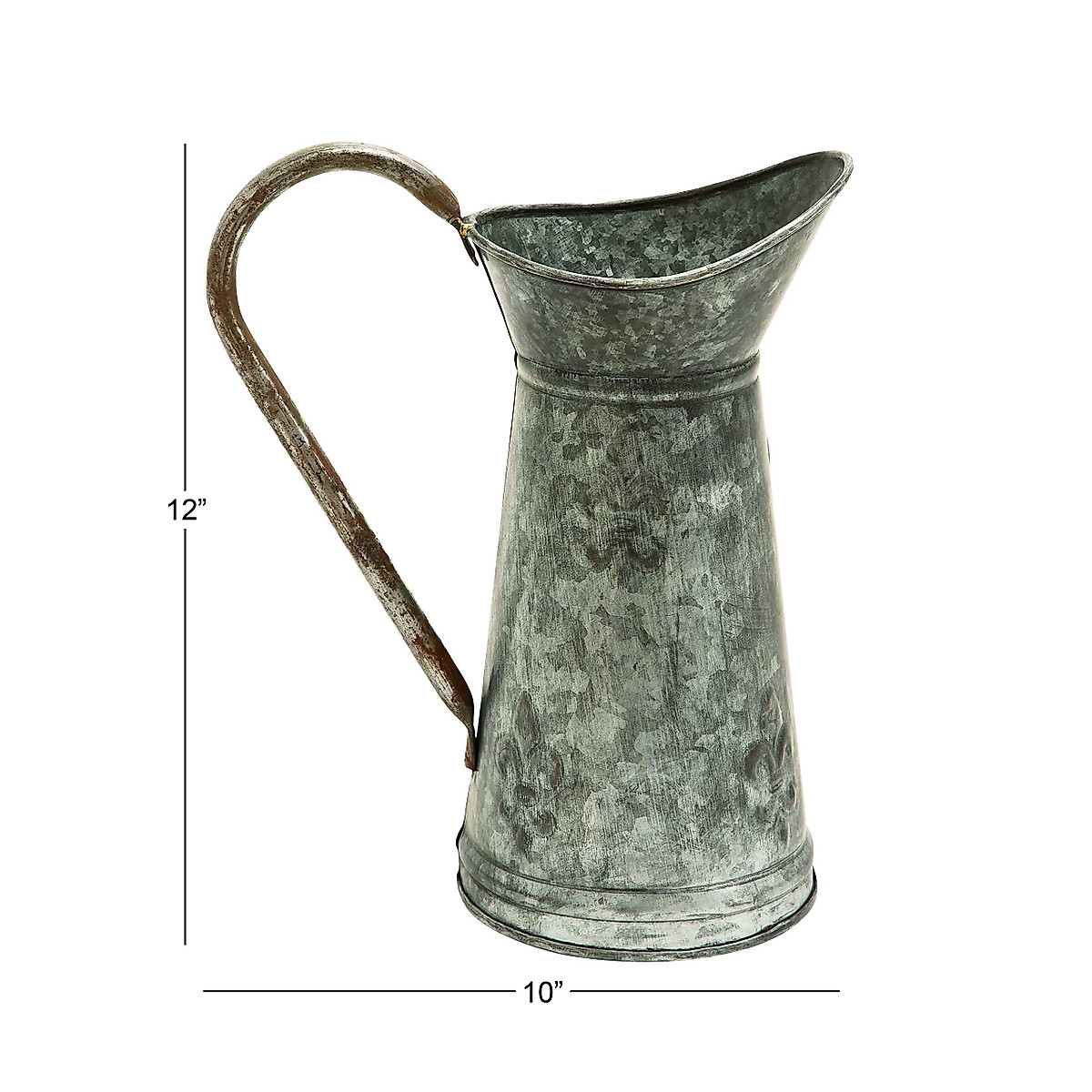 Deco 79 Metal Watering Can Indoor Outdoor Planter Small Planter Pot, Planter 10" x 6" x 12", Brown