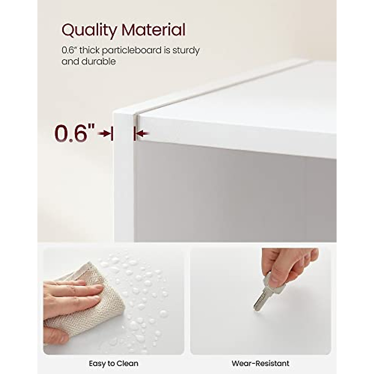 VASAGLE Bookshelf, 6-Tier Open Bookcase with Adjustable Storage Shelves, Floor Standing Unit, White ULBC166T14