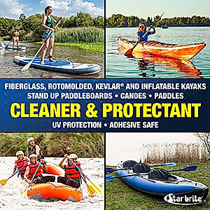 STAR BRITE Ultimate Paddlesports Cleaner & Protectant - Kayak, Canoe, Paddleboard UV Protective Spray - Fiberglass, Kevlar, Plastic Compatible - 22 OZ (096022)