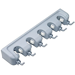 KK5 Broom Holder Rack & Garden Tool Organizer Rake or Mop Handles, Wall Mounted Commercial Organizer Saving Space Storage Rack for Kitchen Garden and Garage