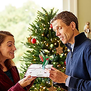 Lovepop Holiday Hummingbird Pop Up Card, 5x7-3D Greeting Card, Pop Up Christmas Cards, Kids Christmas Card, Seasonal Holiday Card