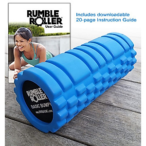RumbleRoller Basic Bumpy Foam Roller, Solid Core EVA Foam Roller with Grid/Bump Texture for Deep Tissue Massage and Self-Myofascial Release