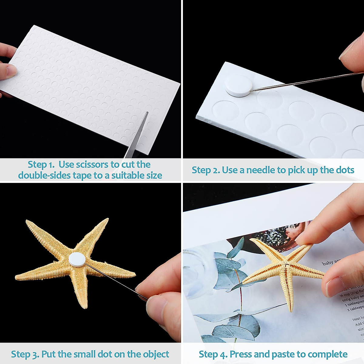 2400 Pieces Foam Dots Dual-Adhesive 3D Foam Tapes Foam Pop Dots Adhesive Mount for Craft DIY Art or Office Supplies, 12 Sheets, Round (0.31 Inch)