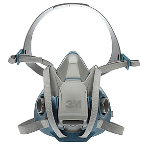 3M Rugged Comfort Quick Latch Half Facepiece Reusable Respirator 6501QL, NIOSH, Cool Flow Exhalation Valve, Bayonet Connection, Silicone Face Seal, Gases, Vapors, Dust, Maintenance, Construction, S