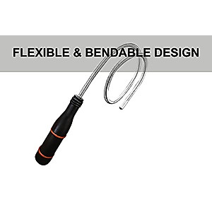 EASYTOO Magnetic Pickup Tool - 24” Bend-It Flexible Magnet Pick-Up Sweeper Bendable Retriever Stick for Hard-to-Reach Home Sink Drains, Car Keys, USB's, Bolts, Nuts, Screws