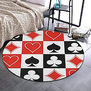 Meaudiwes Suits Hearts Diamonds Clubs Spades Grid Poker Non Slip Door Mat Outdoor Decorative Garden Office Bathroom Bedroom Living Room Door Mat with Non Slip Inside & Outside Area Rug Floor Mat