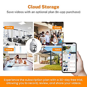 EKEN 1080p Light Bulb Security Camera, 355 Degree Pan/Tilt Panoramic IP Camera, Home Surveillance Cameras System, Human Detection, Alarm, Two-Way Audio, Night Vision, 2.4G WiFi, Pet Monitor