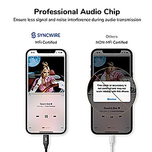 Syncwire [Apple MFI Certified] Aux Cord for iPhone 3.3FT, iPhone Aux Cord for Car Stereo, Speaker, Headphone Compatible with iPhone 14/14 Pro/14 Pro Max/13/12/11/XR/X/8