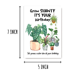 Grow Shawty It's Your Birthday - Plant Birthday Card - Plant Lover Card - Plant Mom - Plant Lady - Plant Lover Gift