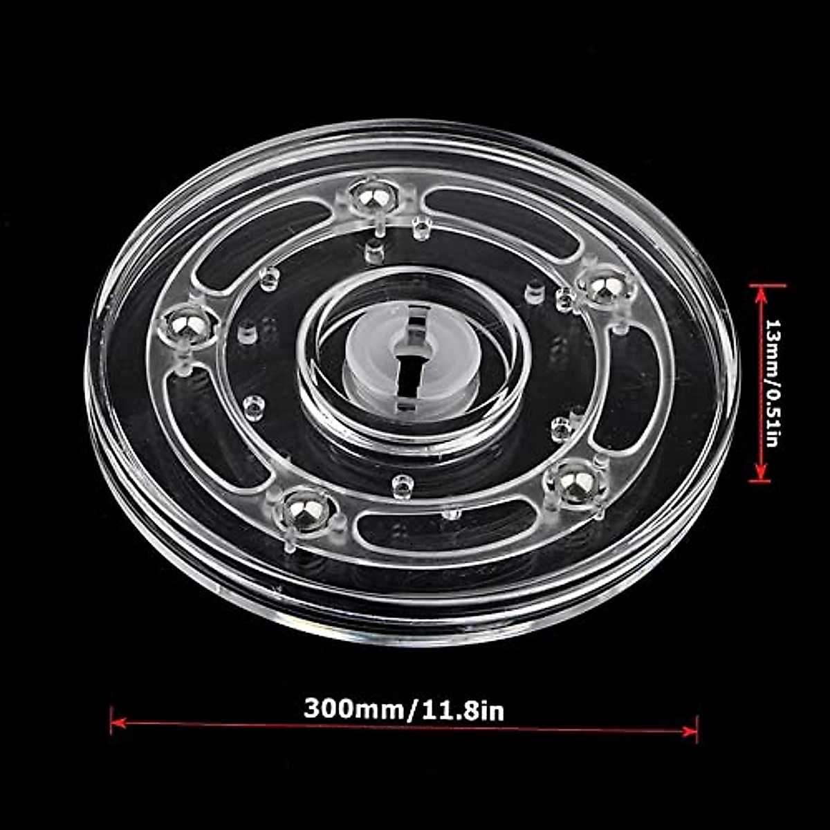 Kepfire Acrylic Lazy Susan Turntable 12 inch Clear Organizer Bearing Revolving Display Base Kitchen Pantry Cabinet Decorating Spice Cake Rack