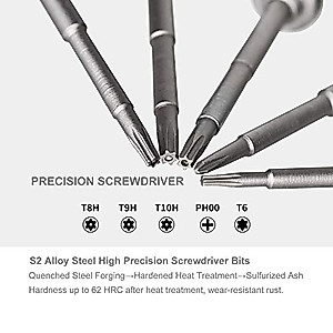 Kaisi 17 in 1 Xbox Repair Tool Kit T6 T8 T9 T10 Torx Security Screwdriver Set for Xbox One Xbox 360 Controller and PS3 PS4 Game Console with Ph00 Screwdriver, Spudgers, Tweezer, Cleaning Brush & Cloth