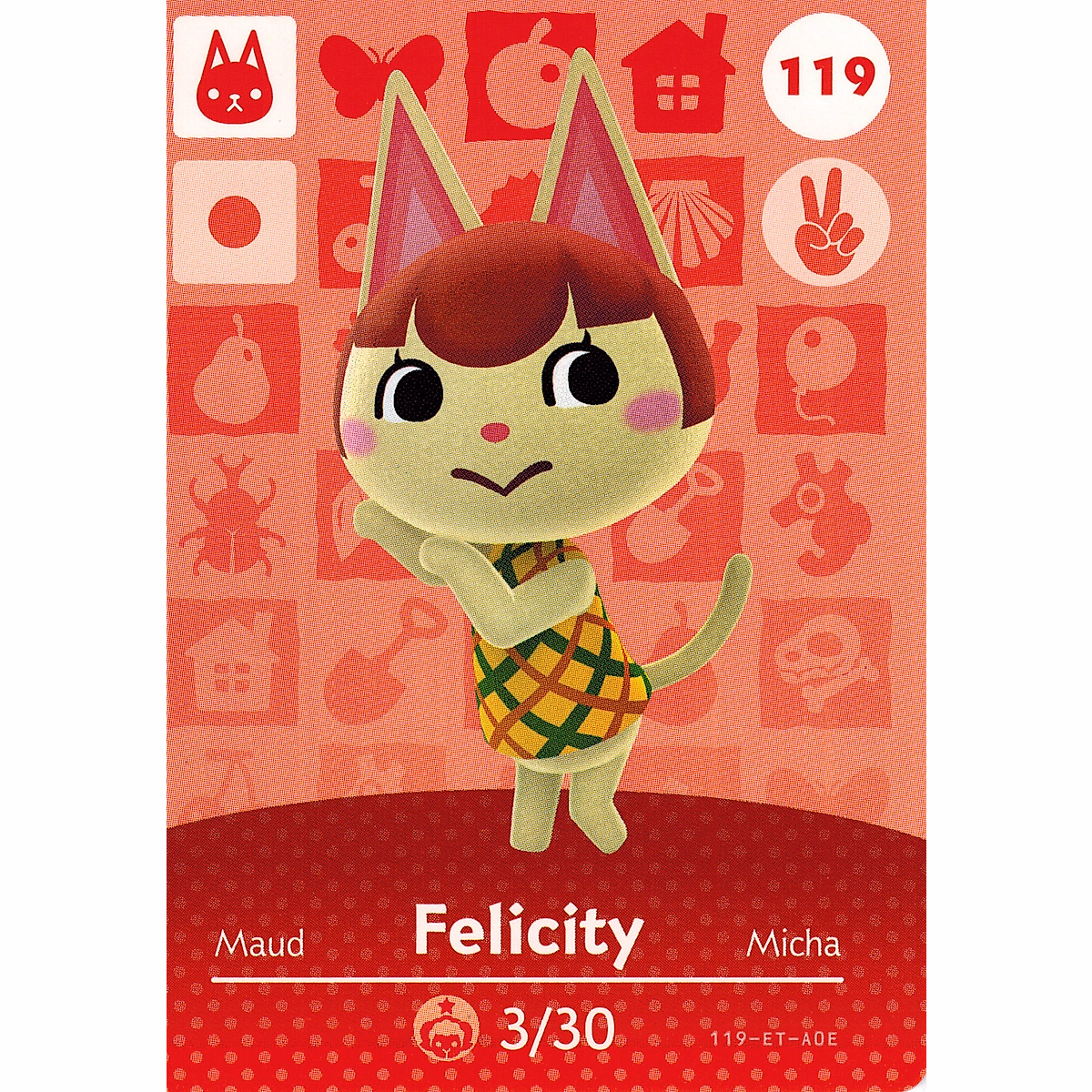 Nintendo Animal Crossing Happy Home Designer Amiibo Card Felicity 119/200 USA Version