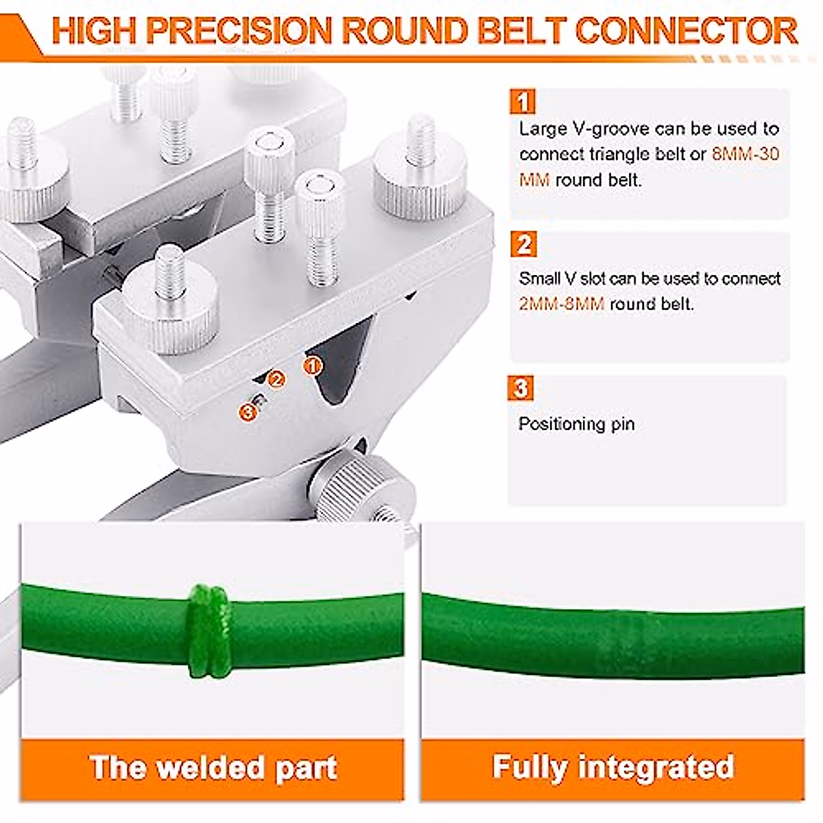 JIAWANSHUN PU Round Belt Welding Machine Polyurethane Belt Welder Round Belt Welder 110V with 150-400 ℃ Adjustable Temperature Electric Soldering Iron (One Set)