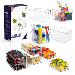 ClearSpace Plastic Storage Bins – Perfect Kitchen Organization or Pantry Storage – Fridge Organizer, Pantry Organization and Storage Bins, Cabinet Organizers